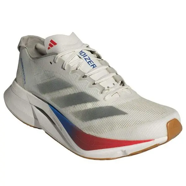 Adidas Adizero Boston 12 Sneakers - Core White/matte Silver/pure Ruby