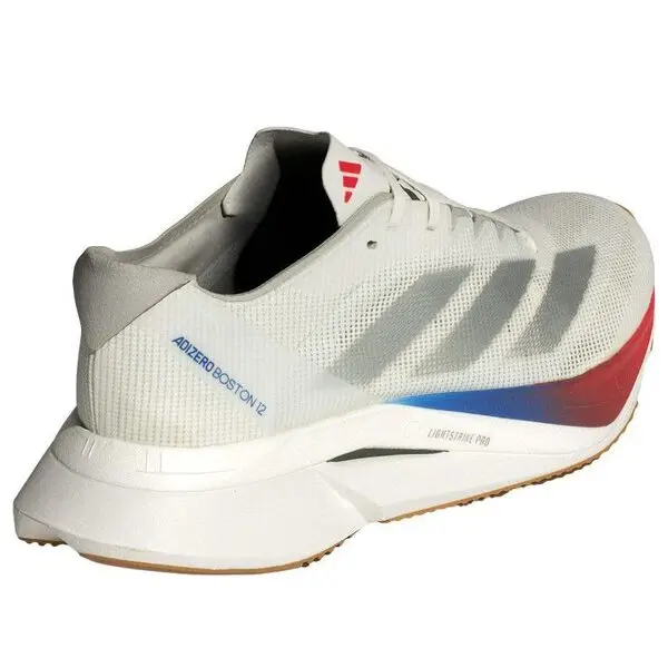 Adidas Adizero Boston 12 Sneakers - Core White/matte Silver/pure Ruby