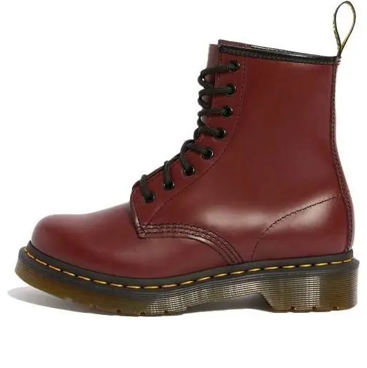 Dr. Martens 1460 Smooth Leather Lace Up Boots - Red