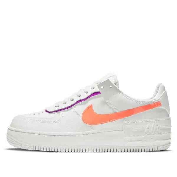 Nike Force 1 Shadow Sneakers - White/orange/pink