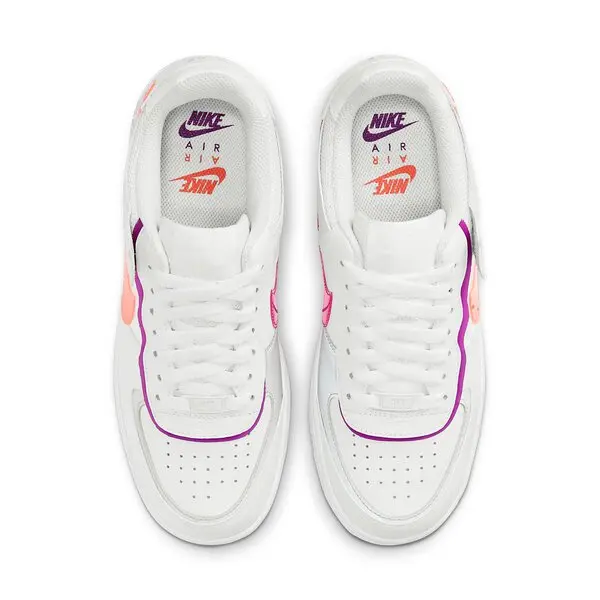 Nike Force 1 Shadow Sneakers - White/orange/pink