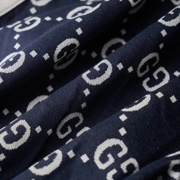 Gucci Jacquard Monogram Shorts With Contrast Stripes - Blue
