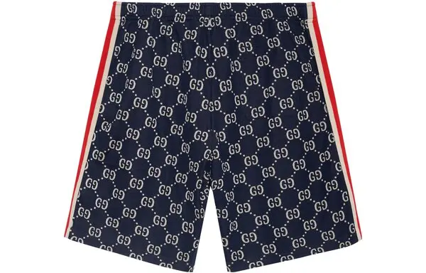 Gucci Jacquard Monogram Shorts With Contrast Stripes