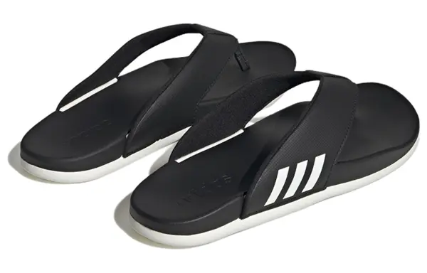 Adidas Adilette Comfort Flip Flops - Core Black/cloud White/cloud White