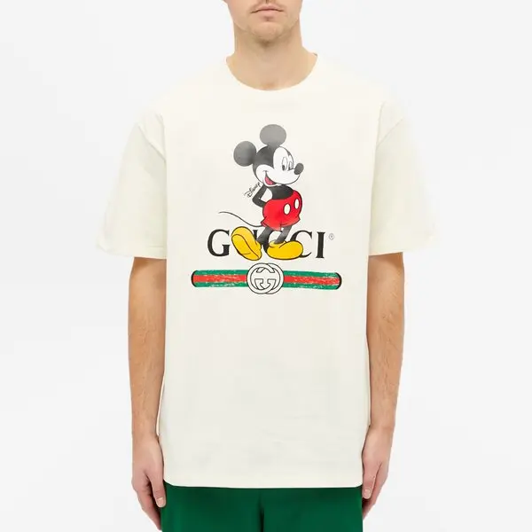 Gucci X Disney Retro Printing Gs White T-shirt - Creamy