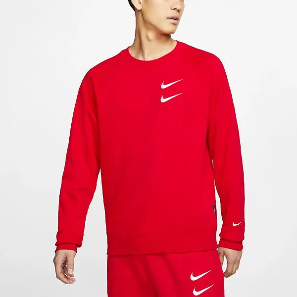 Nike Embroidered Fleece Lined Crewneck Pullover - Red