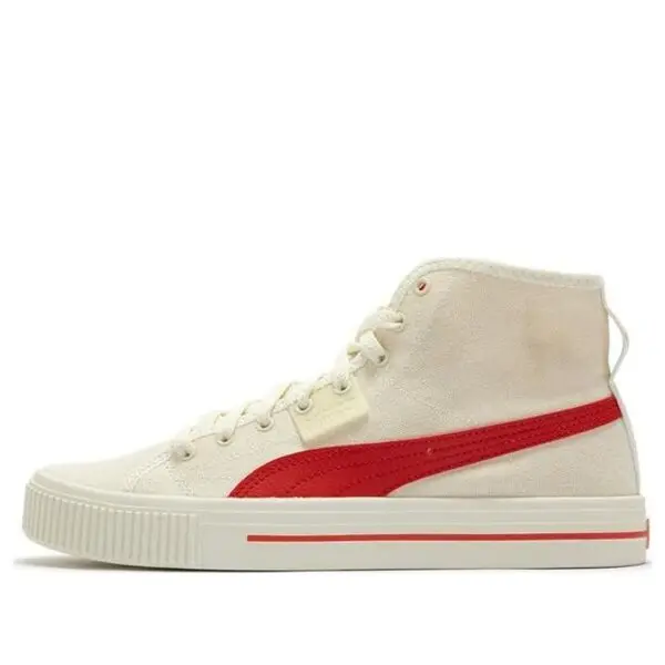 PUMA Ever Mid High Top Sneakers - Cream/red