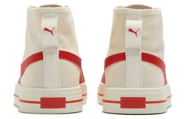 PUMA Ever Mid High Top Sneakers - Cream/red