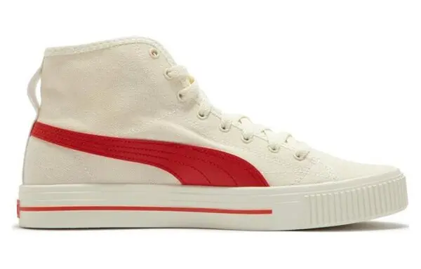 PUMA Ever Mid High Top Sneakers - Cream/red