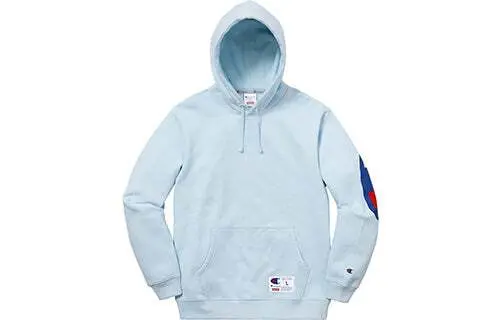 Supreme Ss18 X Champion Hooded Sweatshirt - Light Blue