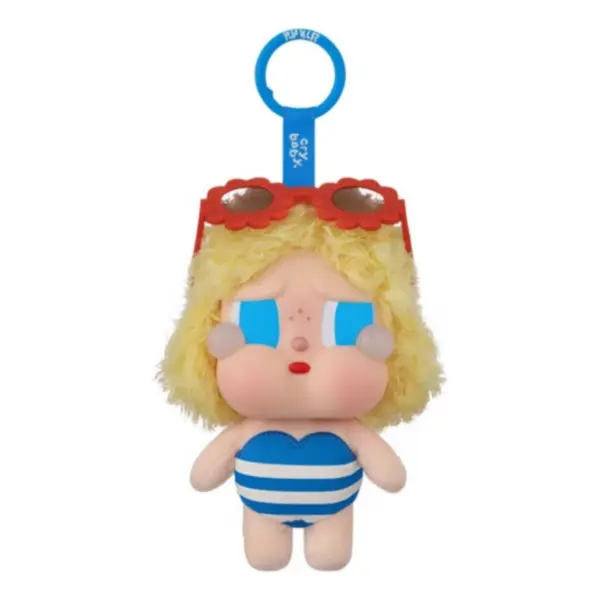 POP MART Crybaby Vacation Mode On Series Vinyl Plush Pendant 'sunbathing - Multi-color
