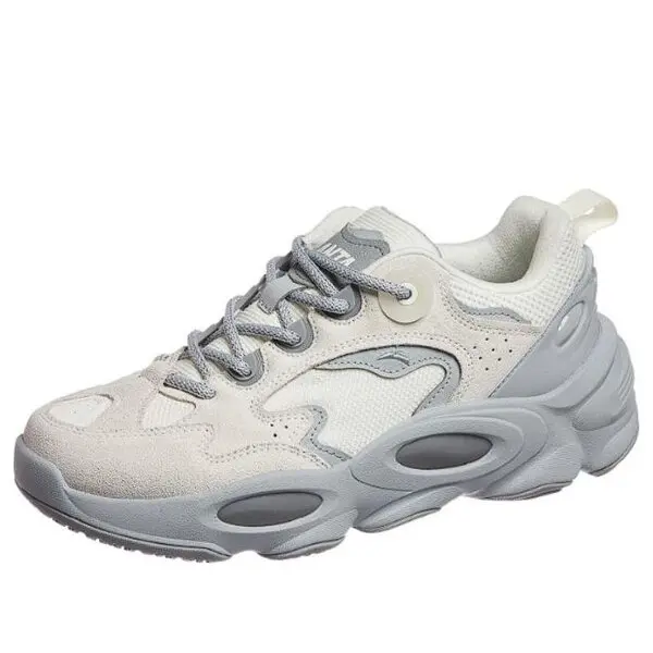 ANTA Lace-up Athletic Sneakers - White/beige/grey