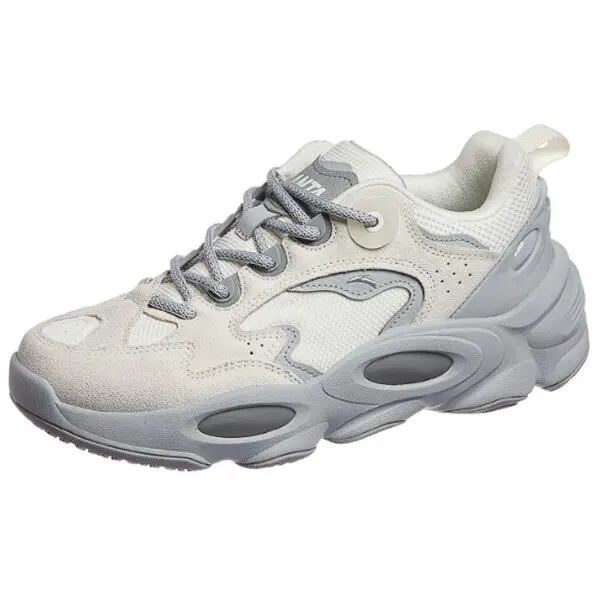 ANTA Lace-up Athletic Sneakers - White/beige/grey
