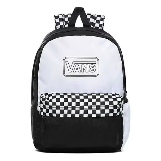 VANS Checkerboard Trim Backpack - White/black