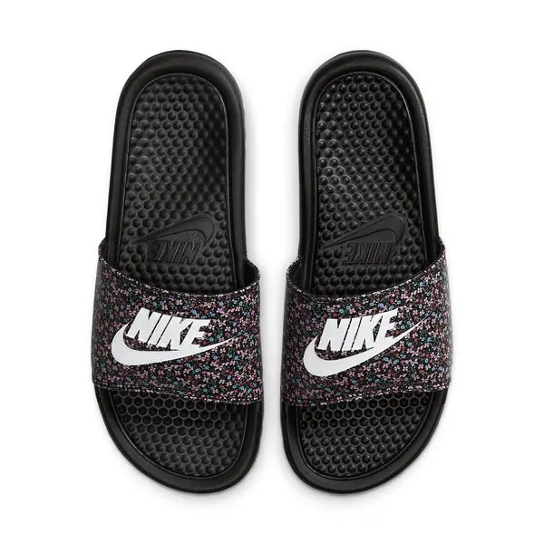 Nike Benassi Jdi Floral Slides - Black