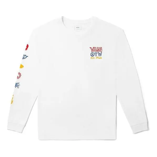 VANS Long Sleeve Printed Crewneck Sweatshirt - White