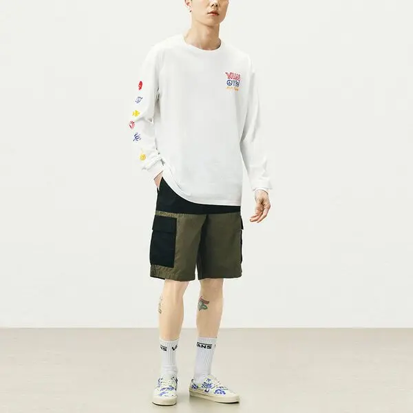 VANS Long Sleeve Printed Crewneck Sweatshirt - White