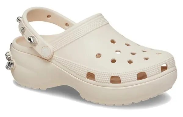 CROCS Classic Platform Tiara Clogs - Beige