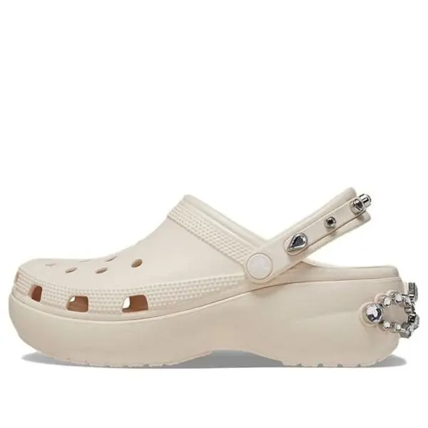 CROCS Classic Platform Tiara Clogs - Beige
