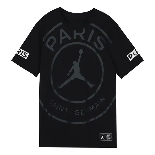JORDAN Ss20 As J Psg Logo Tee Paris Saint-germain Flying Pattern Short Sleeve - Black