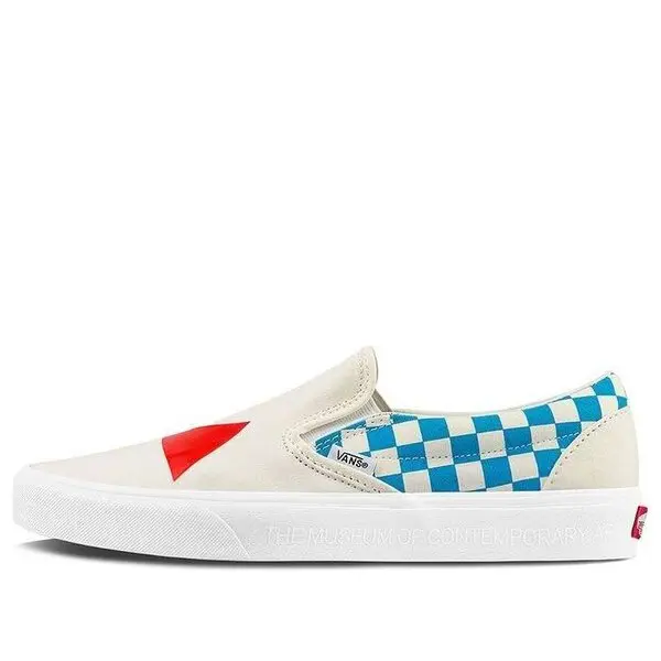 VANS Moca X Classic Slip-on Checkerboard Cyan - White