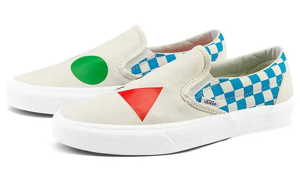 VANS Moca X Classic Slip-on Checkerboard Cyan - White