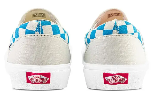 VANS Moca X Classic Slip-on Checkerboard Cyan - White