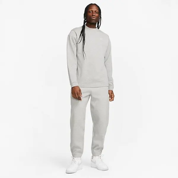 Nike Solo Swoosh Crew Sweatshirt 'light Grey - Light Grey/white