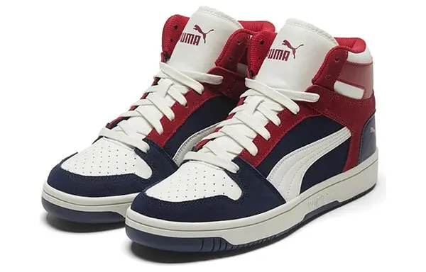 PUMA Rebound Sd Mid Casual Lace-up Sneakers - Dark Blue/white/red