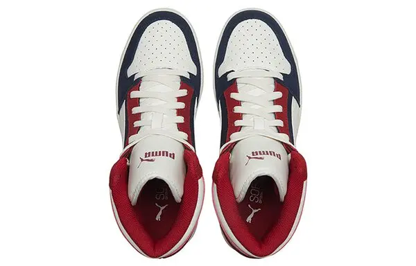 PUMA Rebound Sd Mid Casual Lace-up Sneakers - Dark Blue/white/red