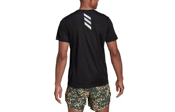 Adidas Pblue Tee Reflective Printing Running Sports Short Sleeve