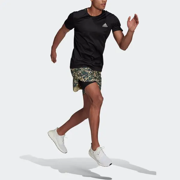 Adidas Pblue Tee Reflective Printing Running Sports Short Sleeve