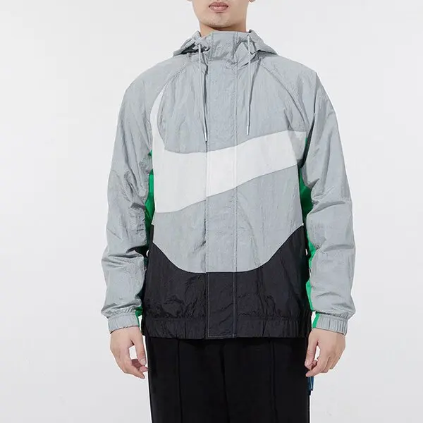 Nike Swoosh Hooded Woven Jacket - Grey