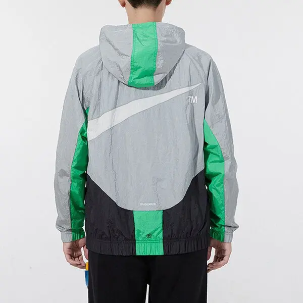 Nike Swoosh Hooded Woven Jacket - Grey