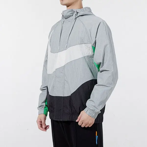 Nike Swoosh Hooded Woven Jacket - Grey