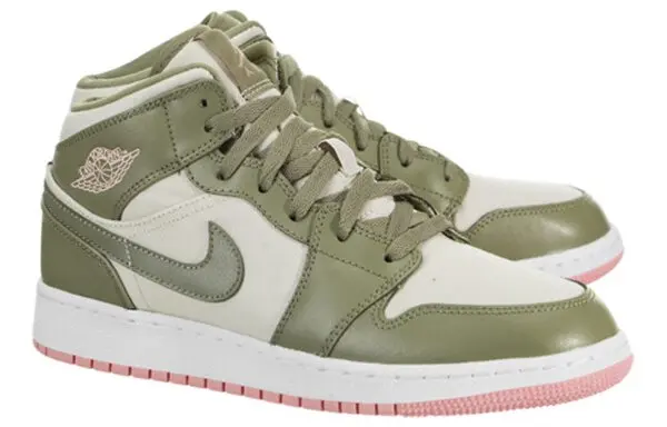 JORDAN 1 Mid "bleached Coral" Sneakers - Green