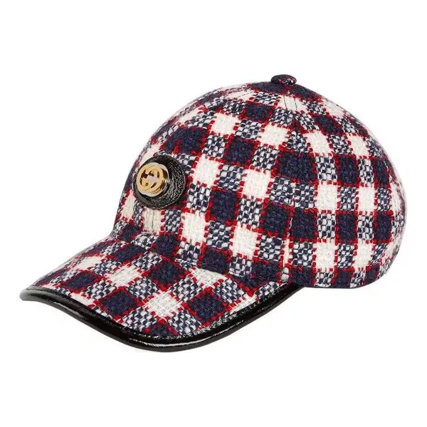Gucci Tweed Baseball Hat - Blue