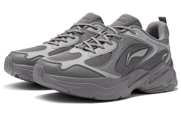 LI-NING Dark" Lace Up Sneakers - Grey