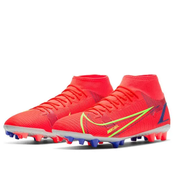 Nike Mercurial Superfly 8 Academy Ag Artificial Grass Soccer Cleats - Red/green
