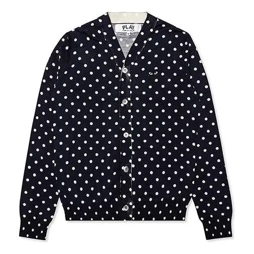 Play Comme Des Garcon Polka Dot Cardigan - Navy