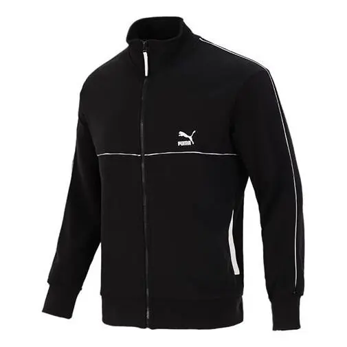 PUMA Stand Collar Logo Track Jacket - Black
