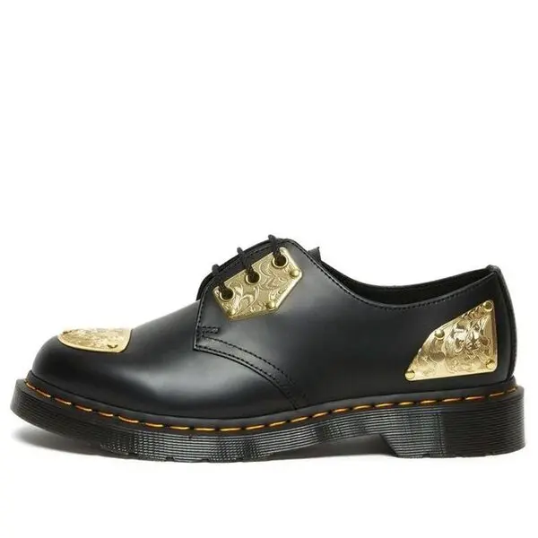 Dr. Martens 1461 "king Nerd" Oxford Shoes With Gold Tone Embellishments - Black