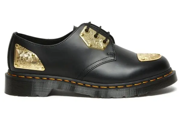 Dr. Martens 1461 "king Nerd" Oxford Shoes With Gold Tone Embellishments - Black