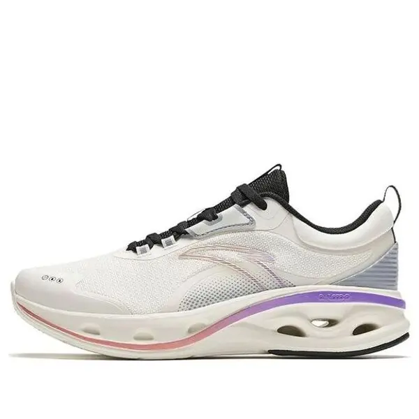 ANTA Athletic Lace-up Running Sneakers - White/grey/pink