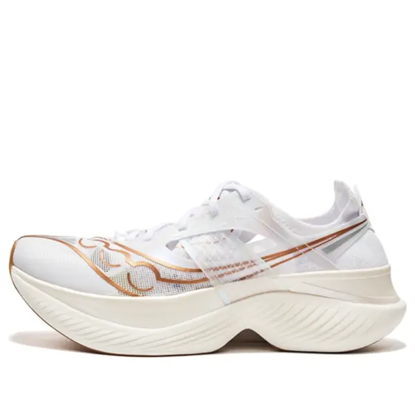 Saucony Endorphin Elite Athletic Sneakers - White/gold