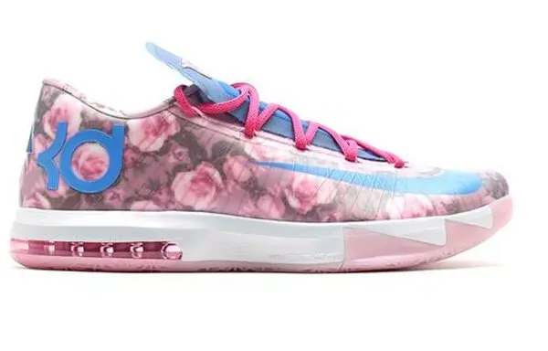 Nike Kd Vi Supreme 'aunt Pearl' Floral Sneakers - Pink/blue
