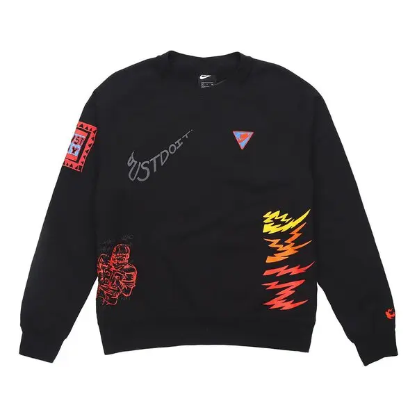 Nike Nsw 3m Reflective Graffiti Pullover - Black