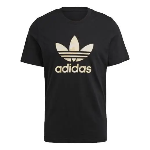Adidas Originals Camo Infill Tee Casual Sports Round Neck Short Sleeve - Black
