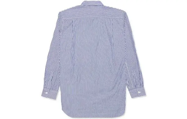 Play Comme Des Garcon Black Emblem Striped Button Down Shirt