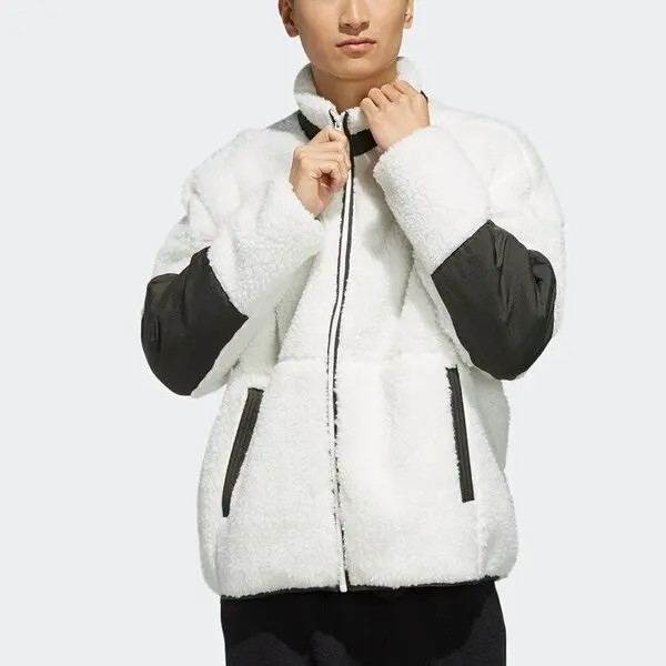 Adidas S2s Boa Jkt Lamb's Wool Stand Collar Jacket - White